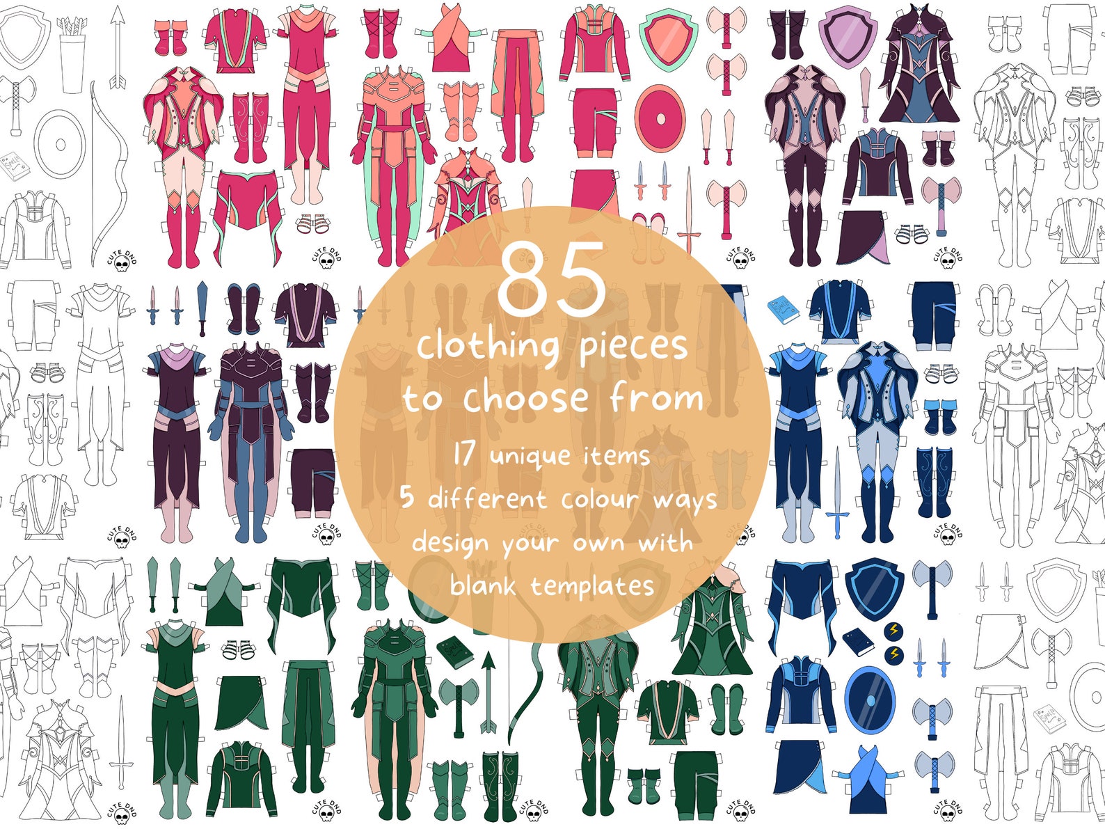 Kids DND Make Your Own Characters, Tieflings, Elves & Humans Printable ...