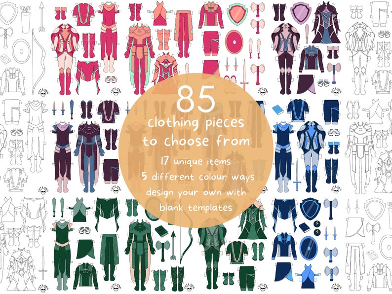 Kids DND Make Your Own Characters, Tieflings, Elves & Humans Printable ...