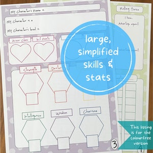 Kids DND Character Kit, Child and DND Beginner Friendly Character ...