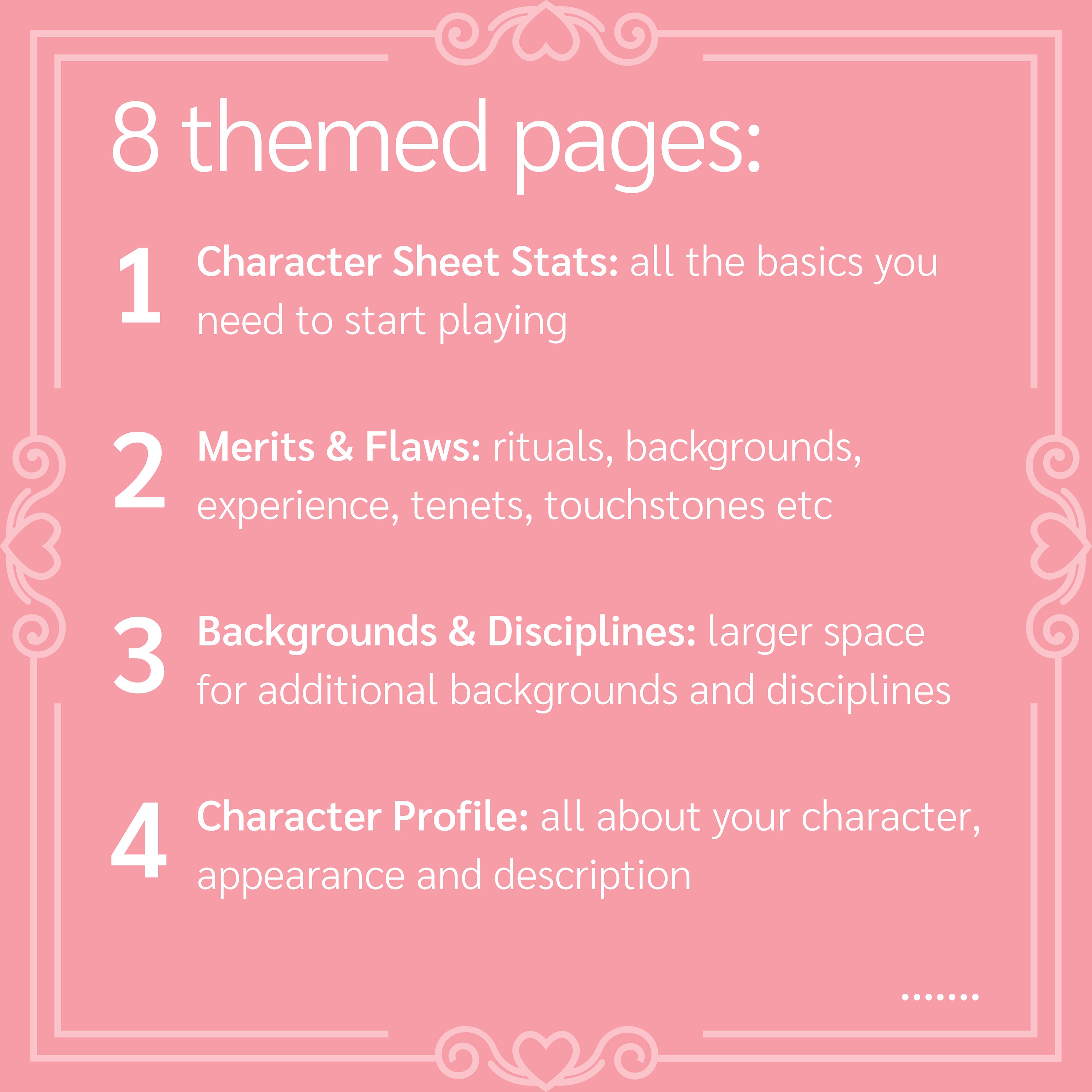 V5 Vampire the Masquerade Character Sheets Form Fillable | Vtm V5 ...