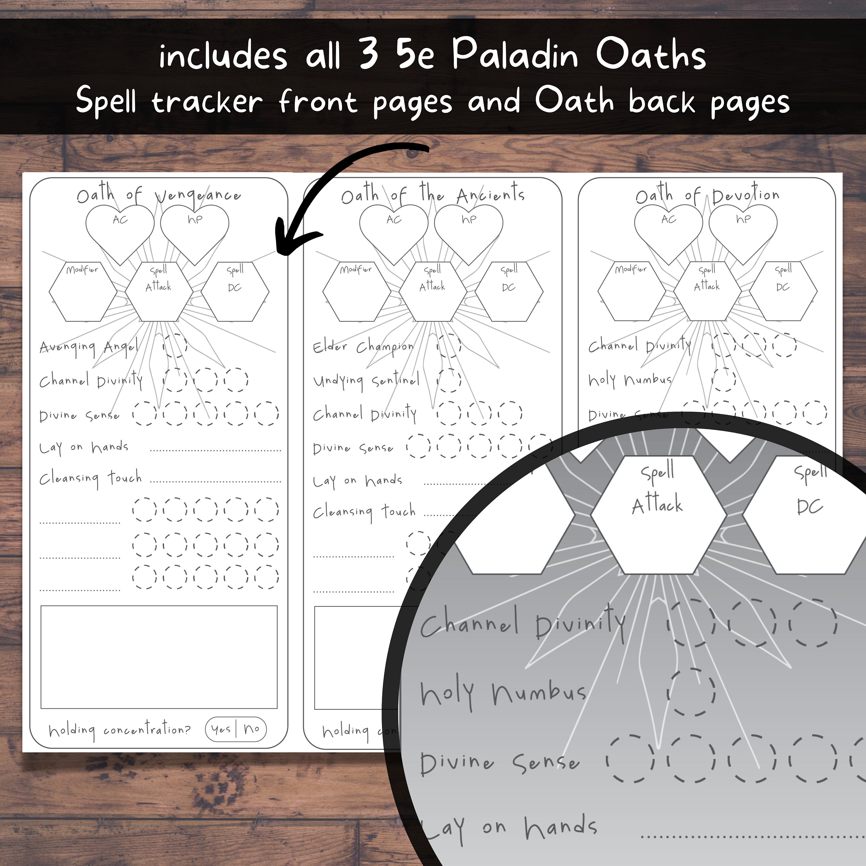 DND Spell Tracker Bookmarks Party Bundle, Set of Printable Dungeons and ...