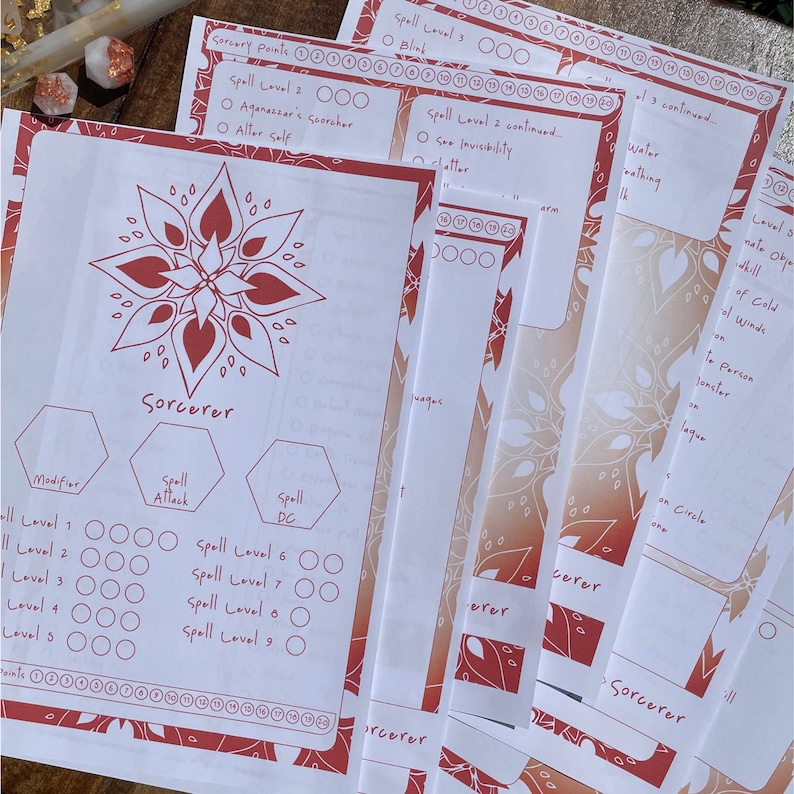 Dnd Sorcerer Spelltracker Set, All D&D 5e Sorcerer Spell Lists and ...