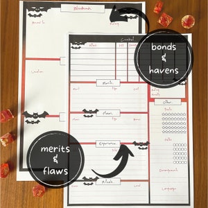 Vampire the Masquerade Character Sheets 20th Anniversary Edition | Vtm ...