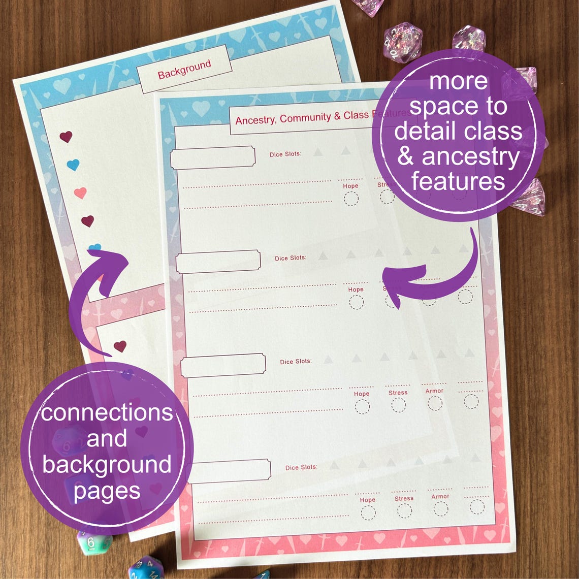 Daggerheart Character Sheets 12 Form Fillable Printable Set With Dyslexia-friendly Font, Fun ...