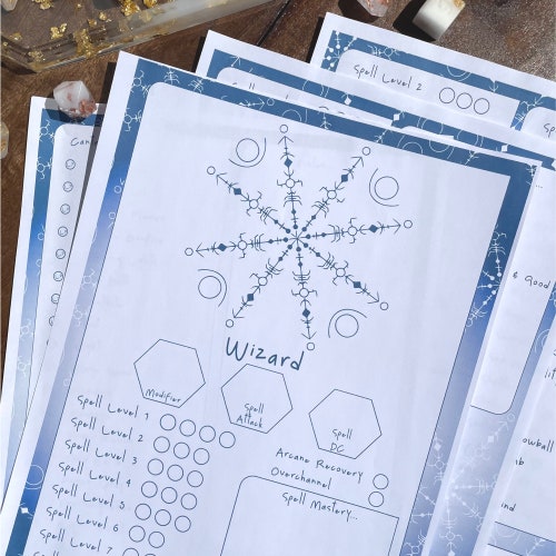 Wizard Dnd Spell Cards Dungeons and Dragons Printable Spell - Etsy