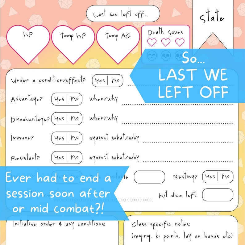 DND Combat Record, Initiative Tracker and State of Play Capture, to ...