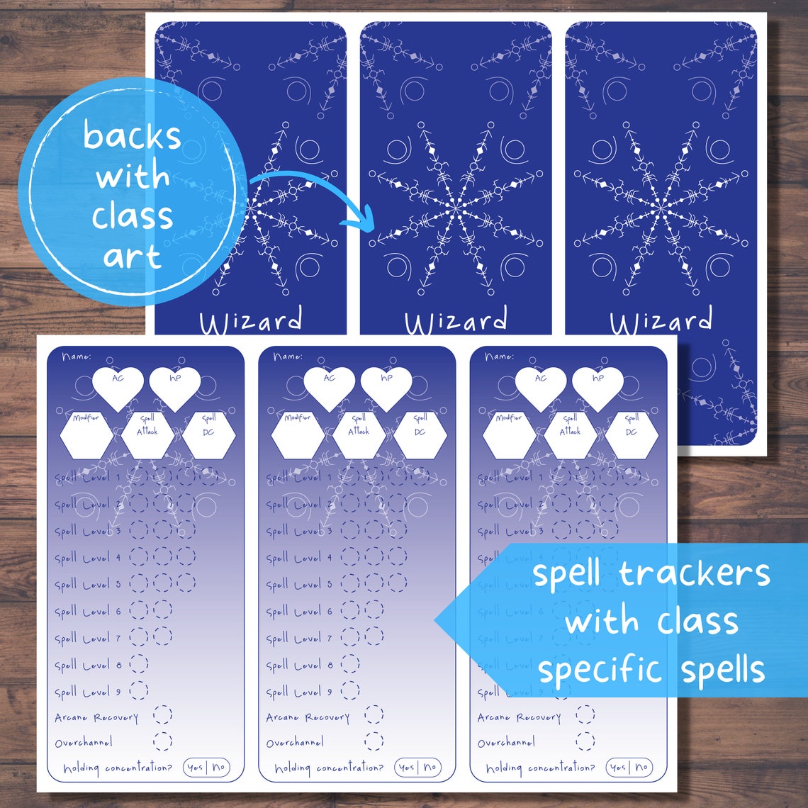 DND Wizard Spell Tracker Bookmarks Printable Dungeons and - Etsy