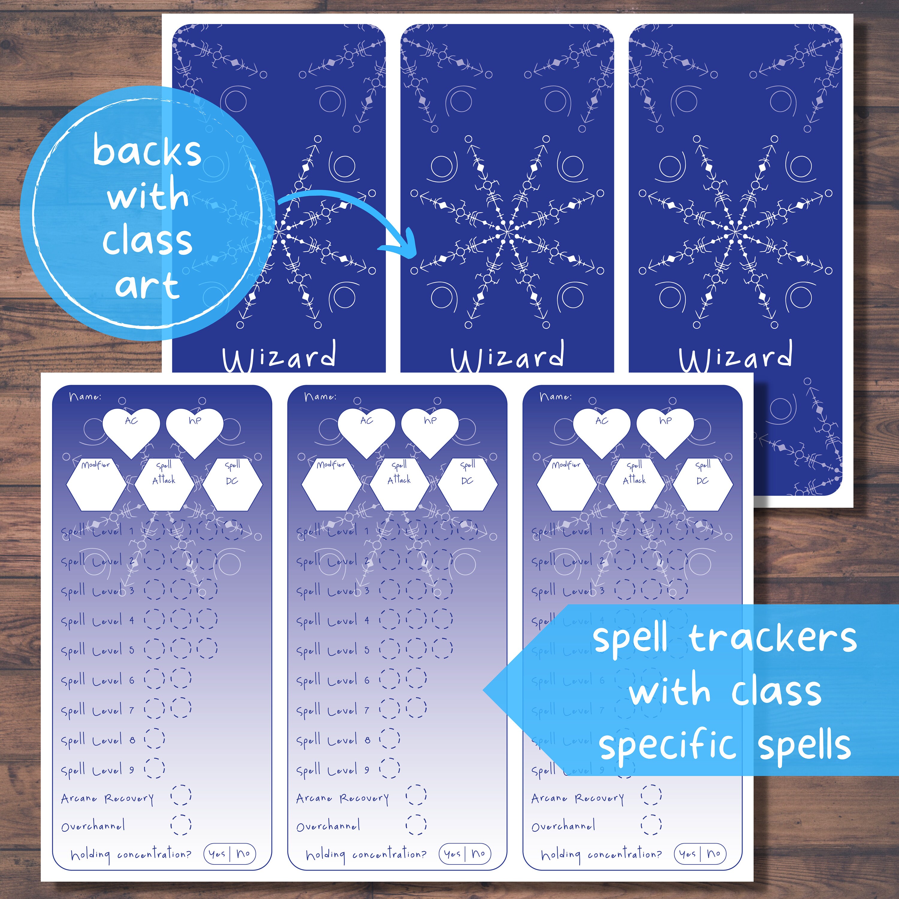 DND Wizard Spell Tracker Bookmarks Printable Dungeons and - Etsy