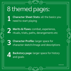 Vampire the Masquerade Character Sheets 20th Anniversary Edition | Vtm ...