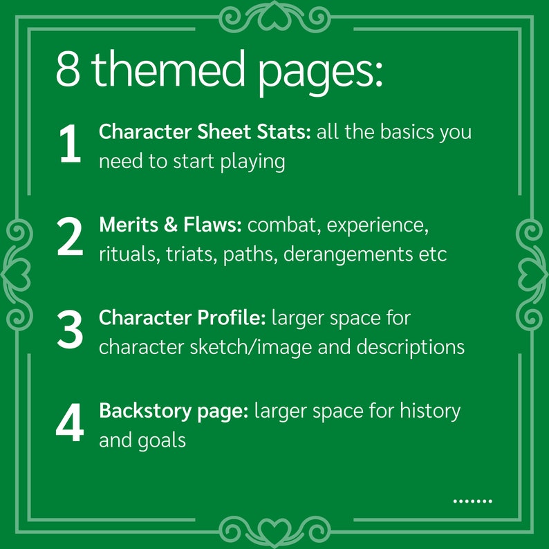 Vampire the Masquerade Character Sheets 20th Anniversary Edition | Vtm ...