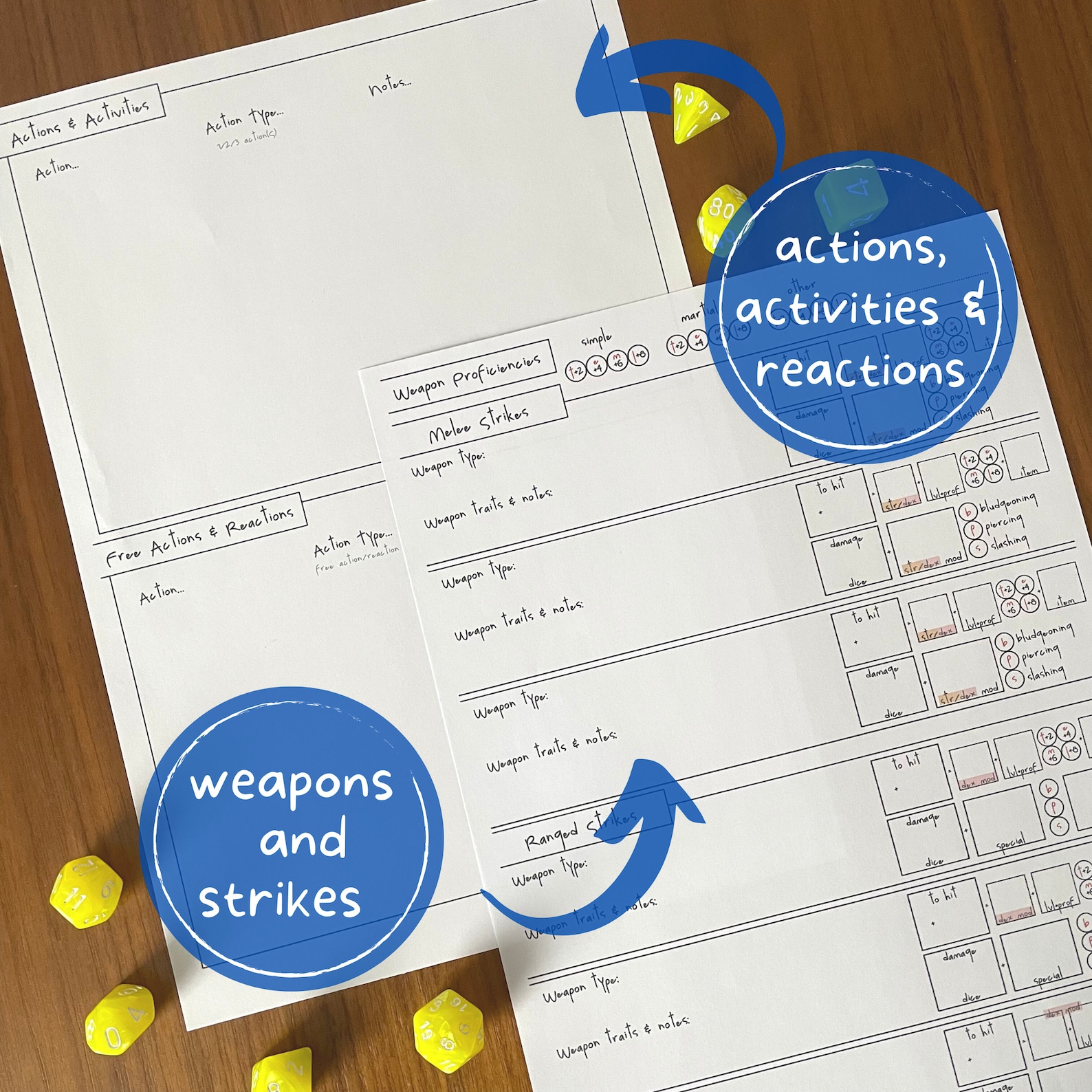 Simplified Pathfinder 2e Character Sheets for New Players, Clear ...