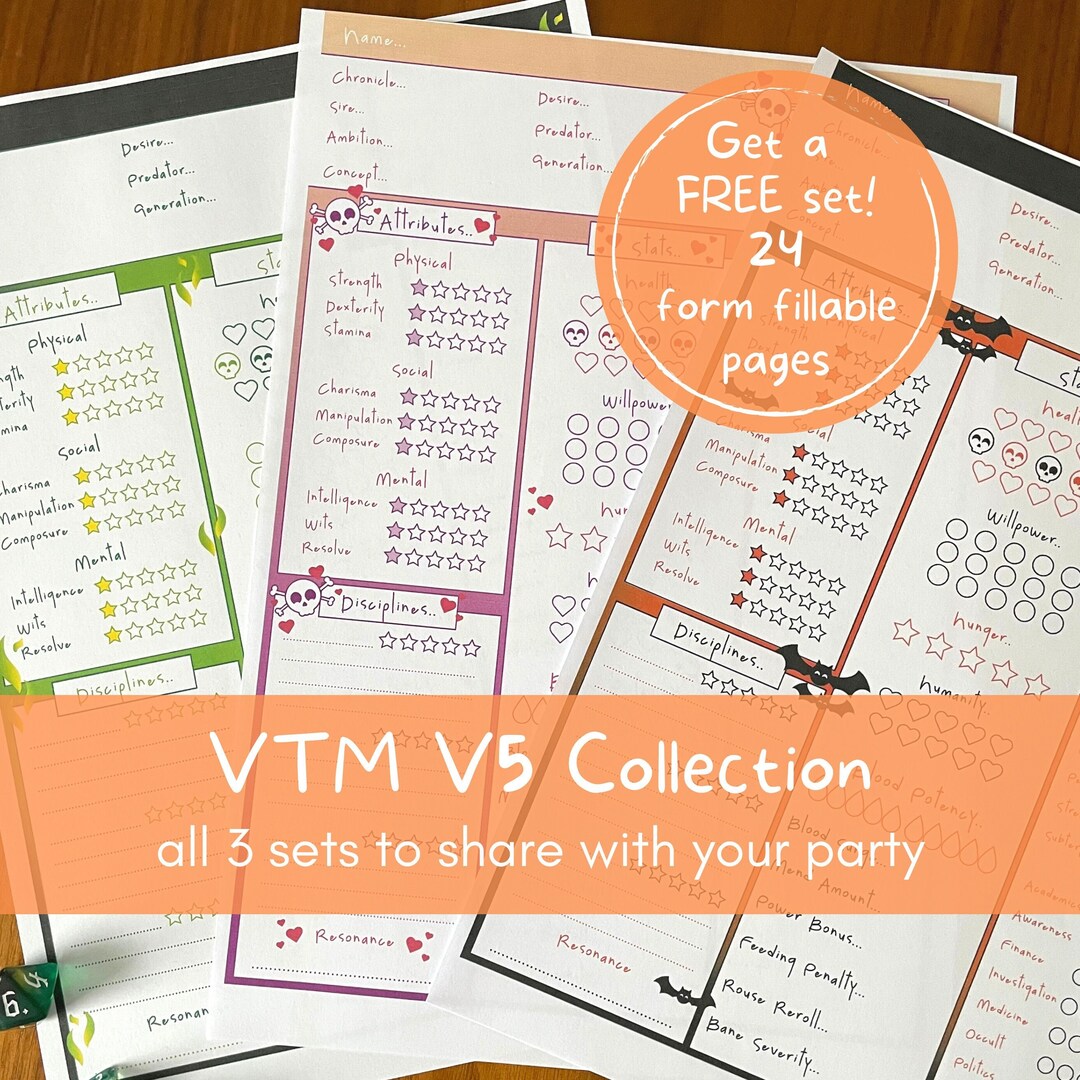 Vampire Clan VTM V5 FREE Set Vampire the Masquerade 5th - Etsy