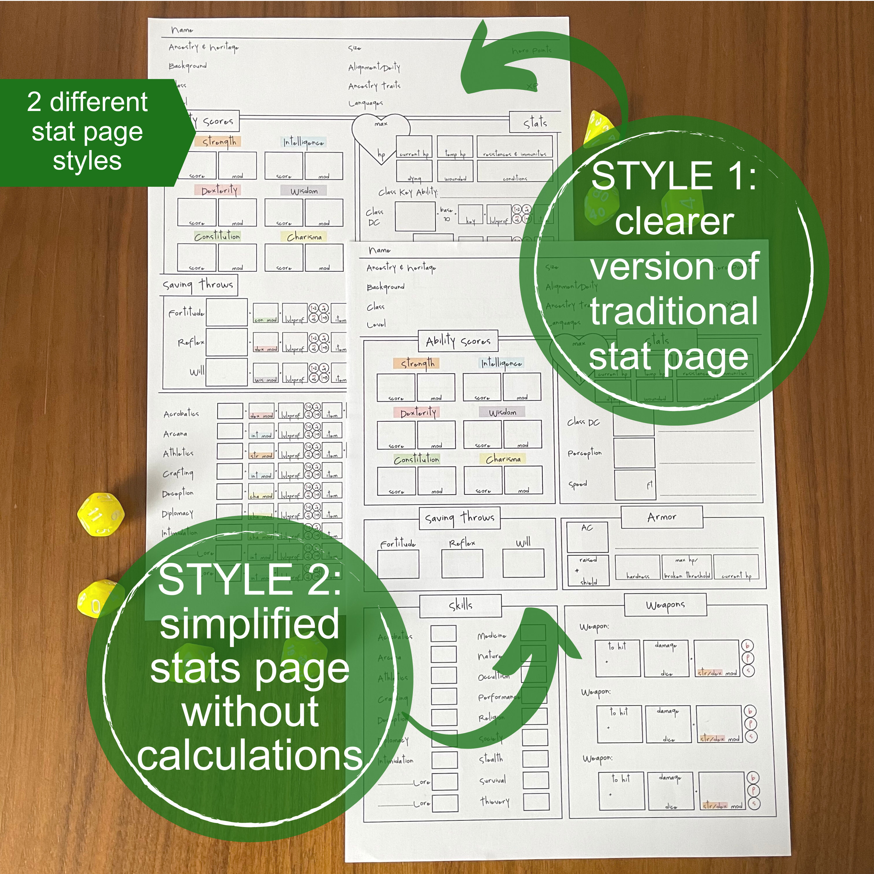 Dyslexia Friendly & Simplified Pathfinder 2e Character Sheets - Etsy