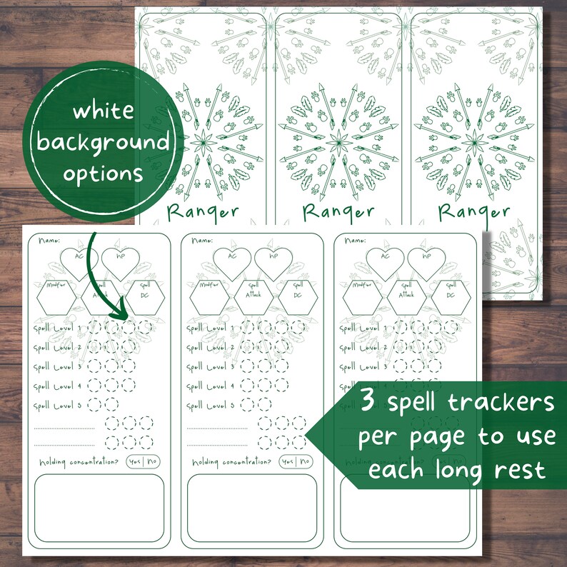 DND Spell Tracker Bookmarks Party Bundle, Set of Printable Dungeons and ...