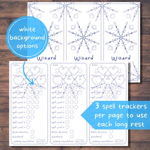 DND Wizard Spell Tracker Bookmarks, Printable Dungeons and Dragons 5e ...