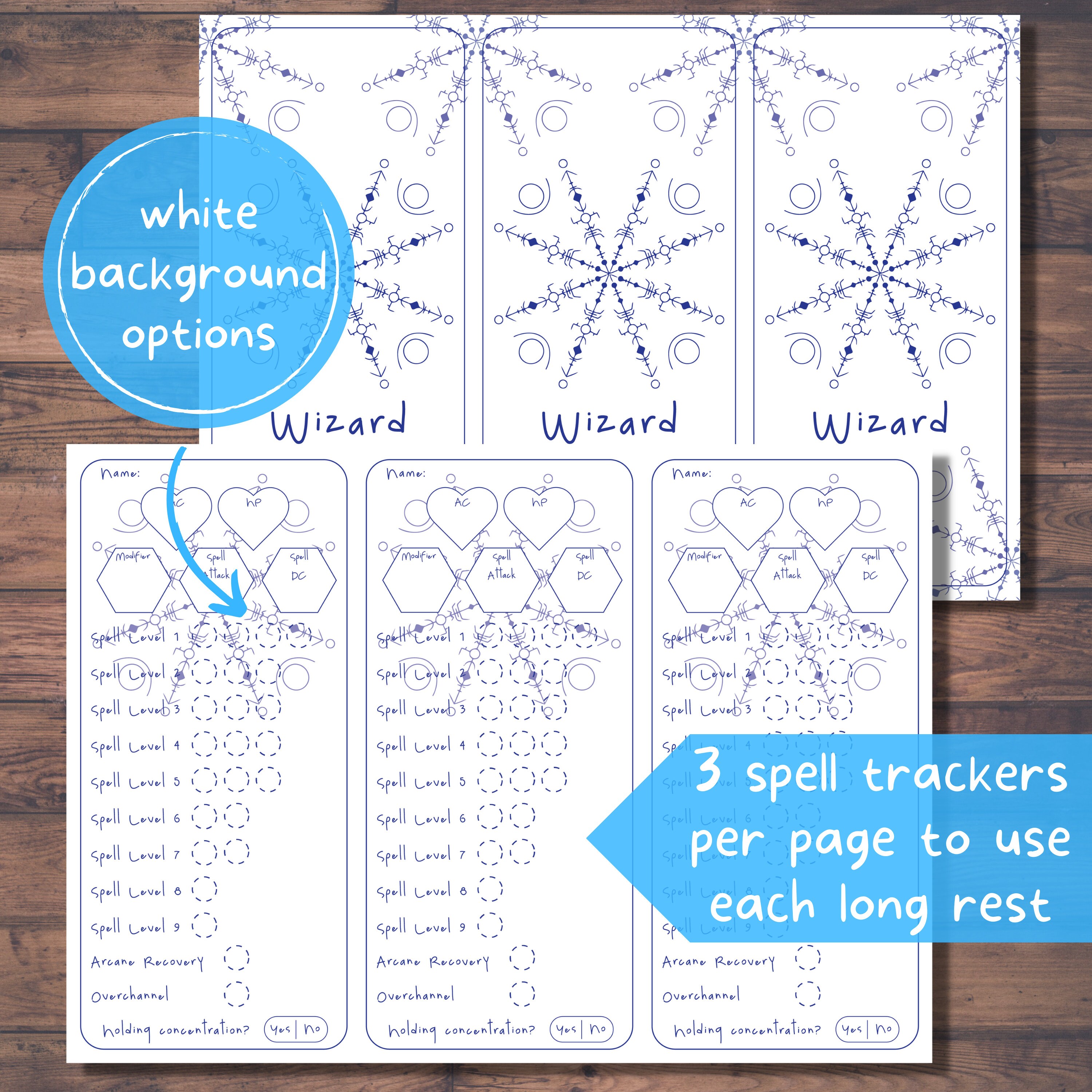 DND Wizard Spell Tracker Bookmarks, Printable Dungeons and Dragons 5e ...