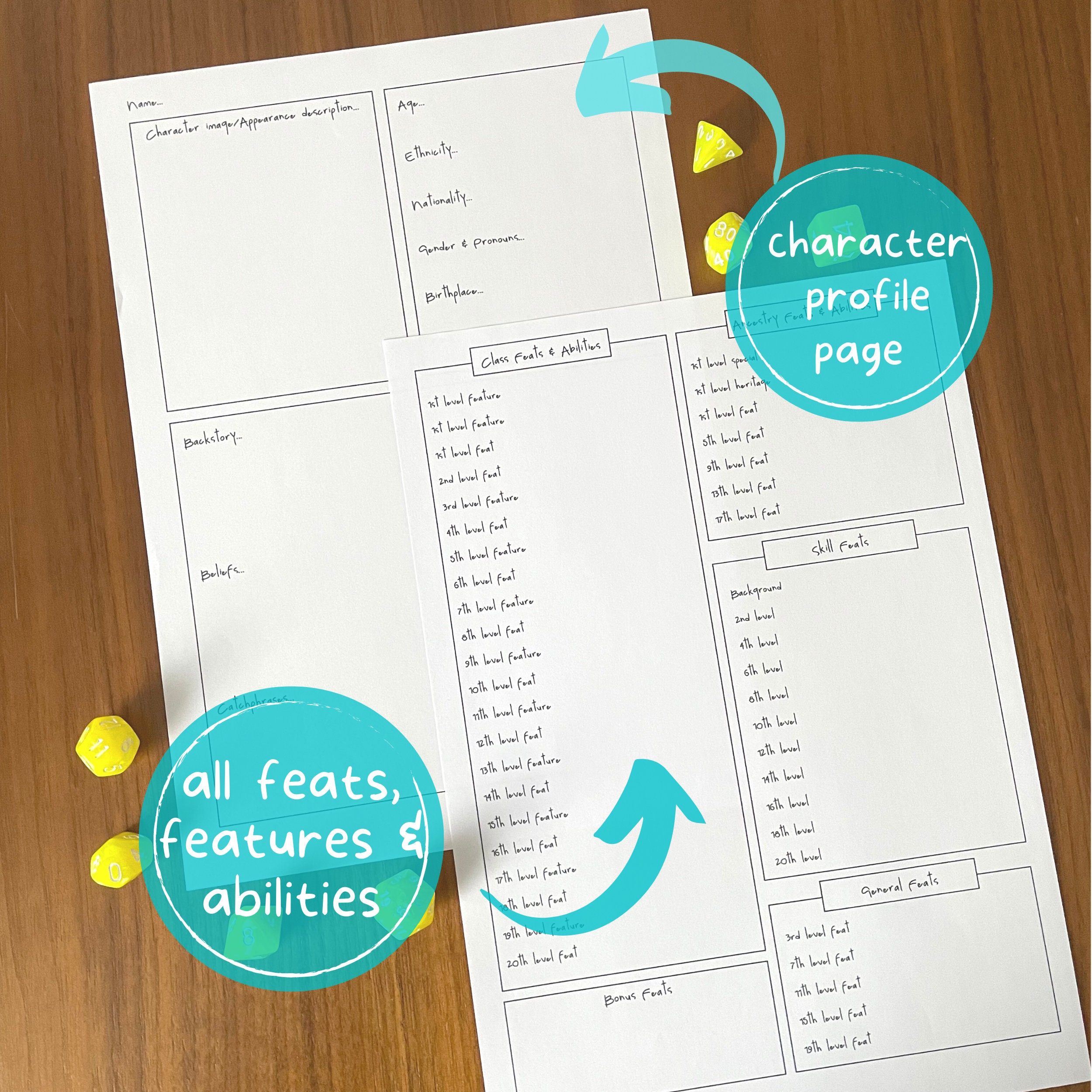 Pathfinder 2e Character Sheets Party Bundle for DND New Players and ...