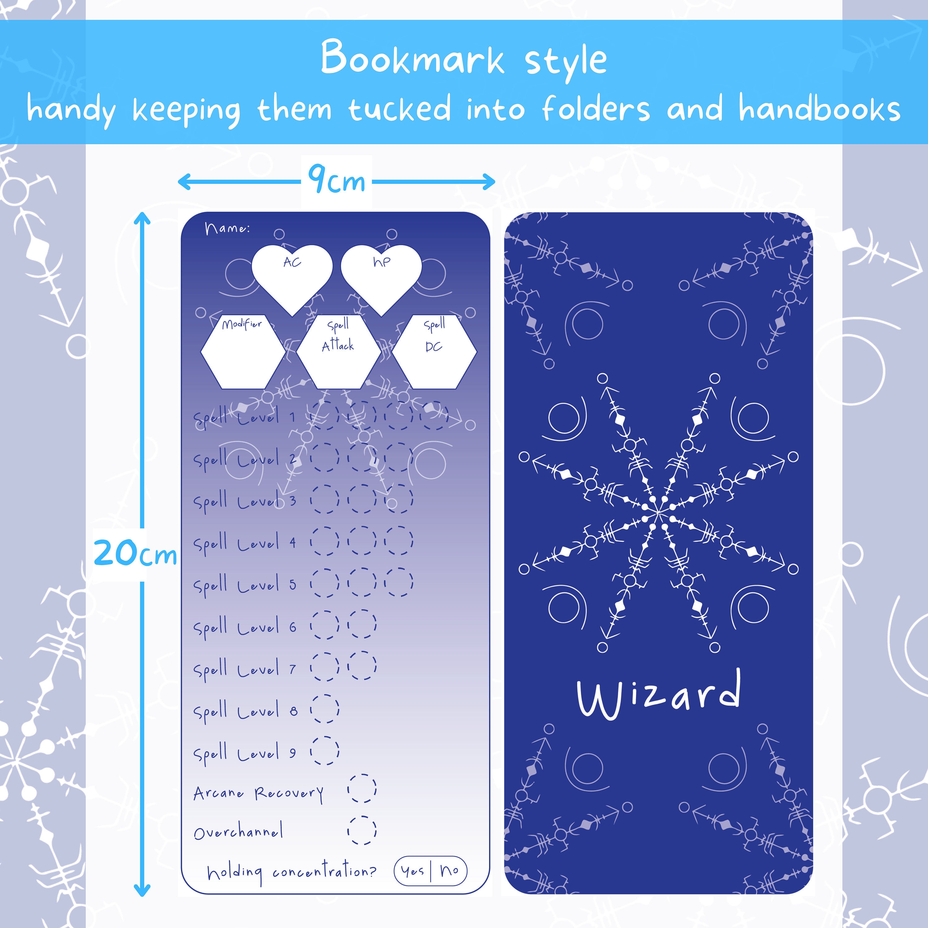 DND Wizard Spell Tracker Bookmarks, Printable Dungeons and Dragons 5e ...