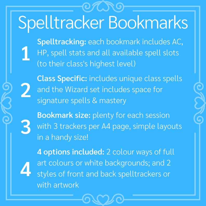 DND Wizard Spell Tracker Bookmarks Printable Dungeons and - Etsy