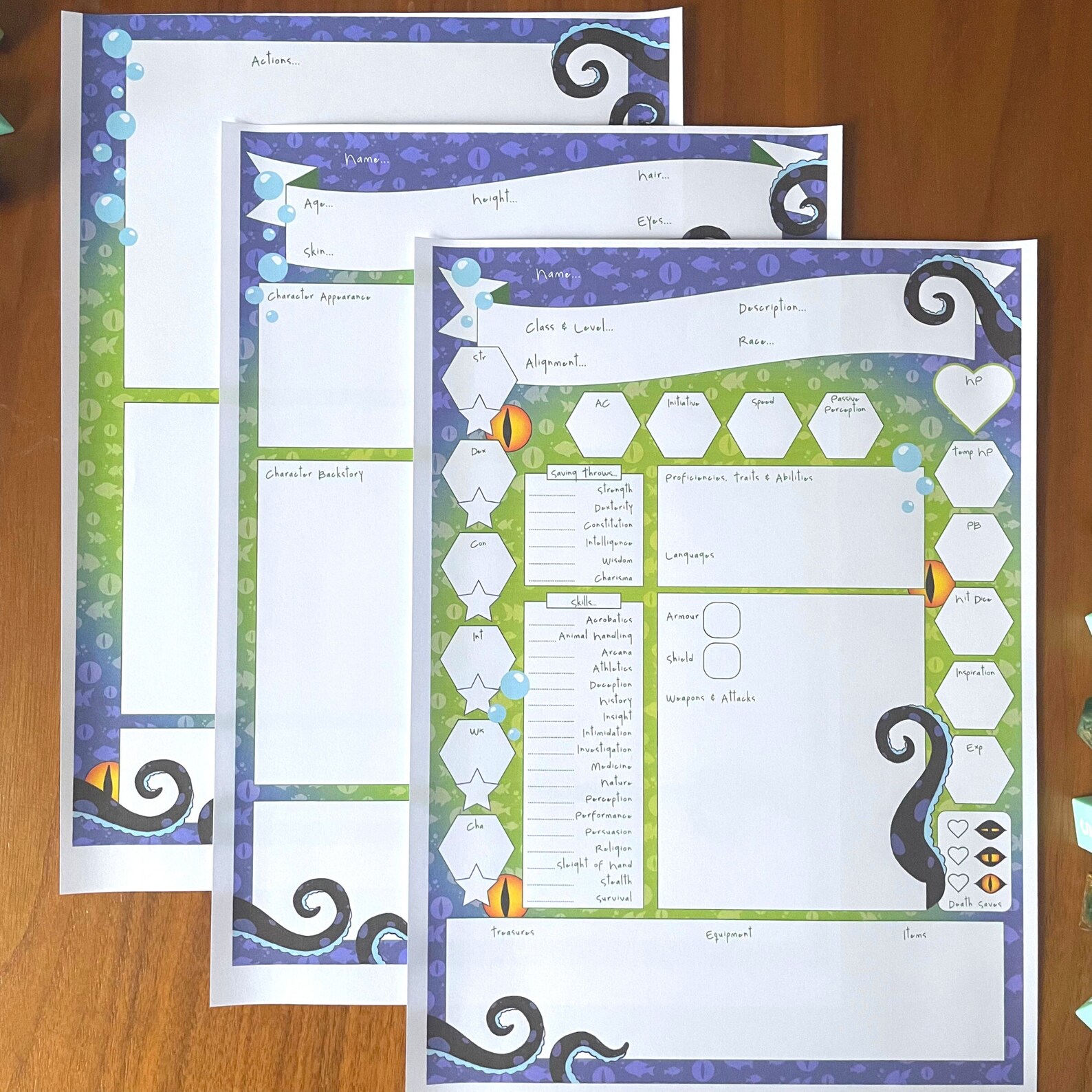 Critical Role DND 5e Character Sheets, Dungeons and Dragons Monster D&D ...