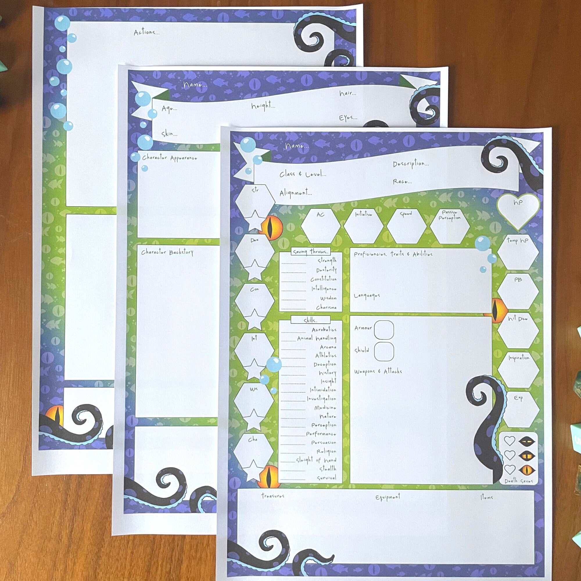 Critical Role DND 5e Character Sheets, Dungeons and Dragons Monster D&D ...