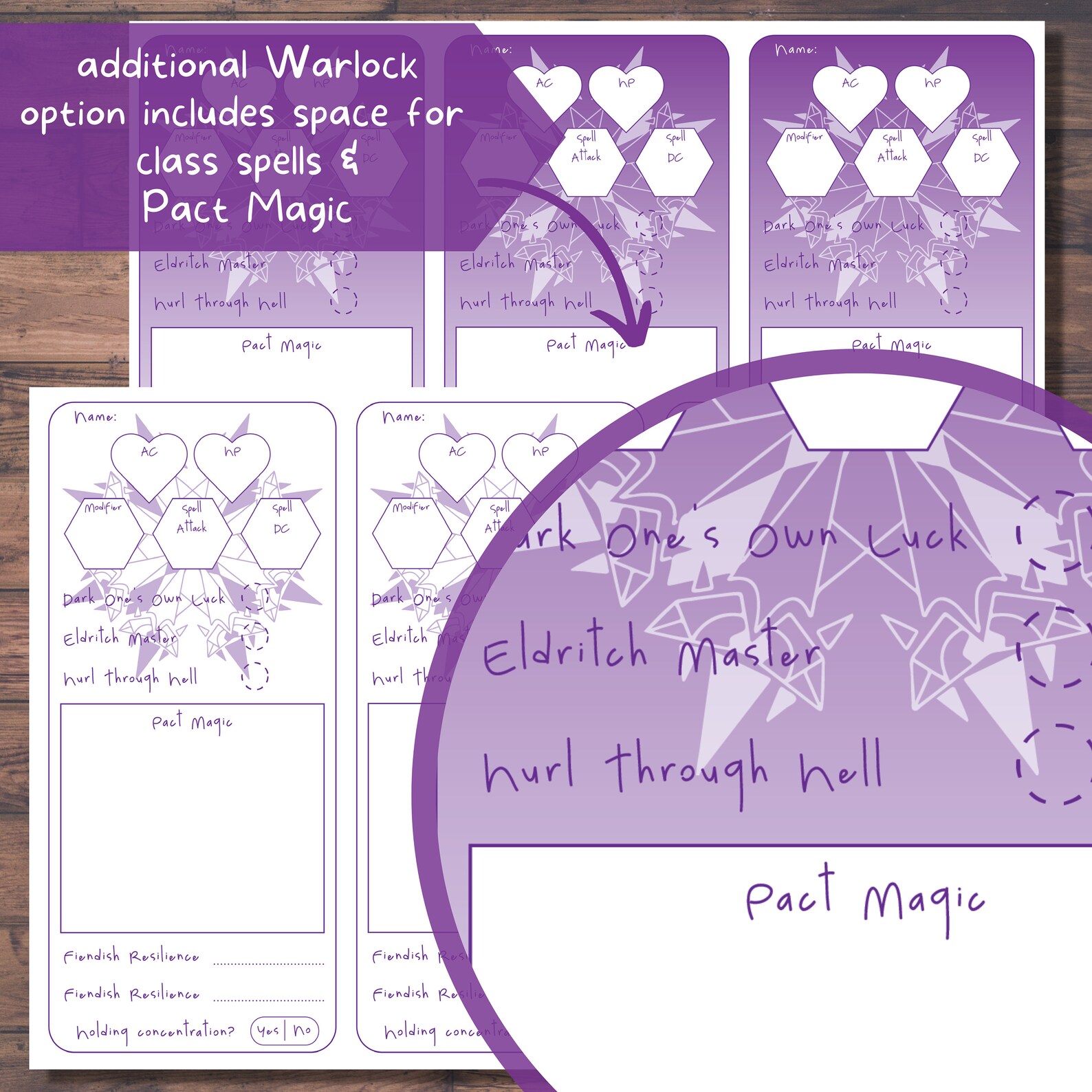 Warlock Spell Tracker Bookmarks: DND 5e (digital Download) - Etsy