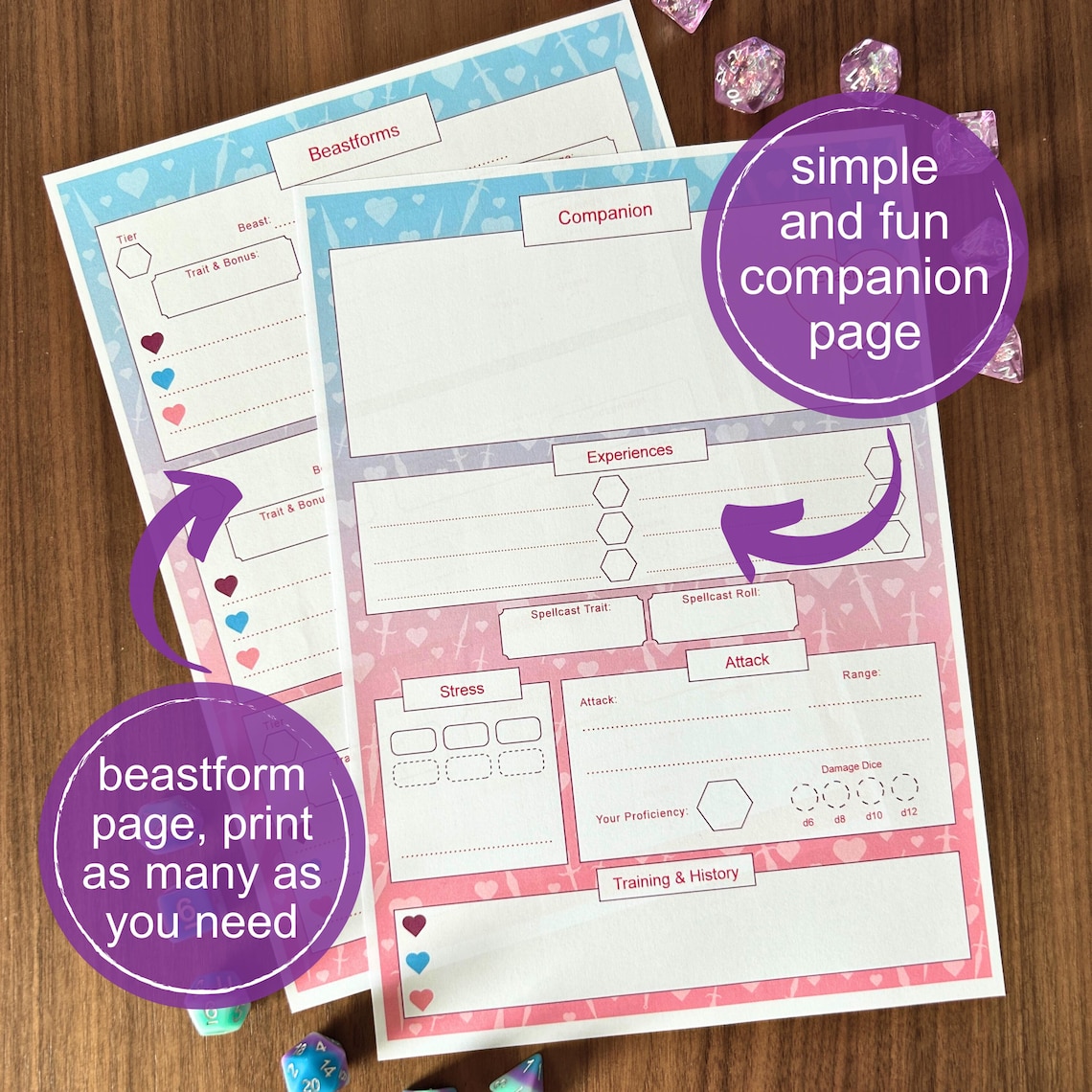 Daggerheart Character Sheets 12 Form Fillable Printable Set With Dyslexia-friendly Font, Fun ...