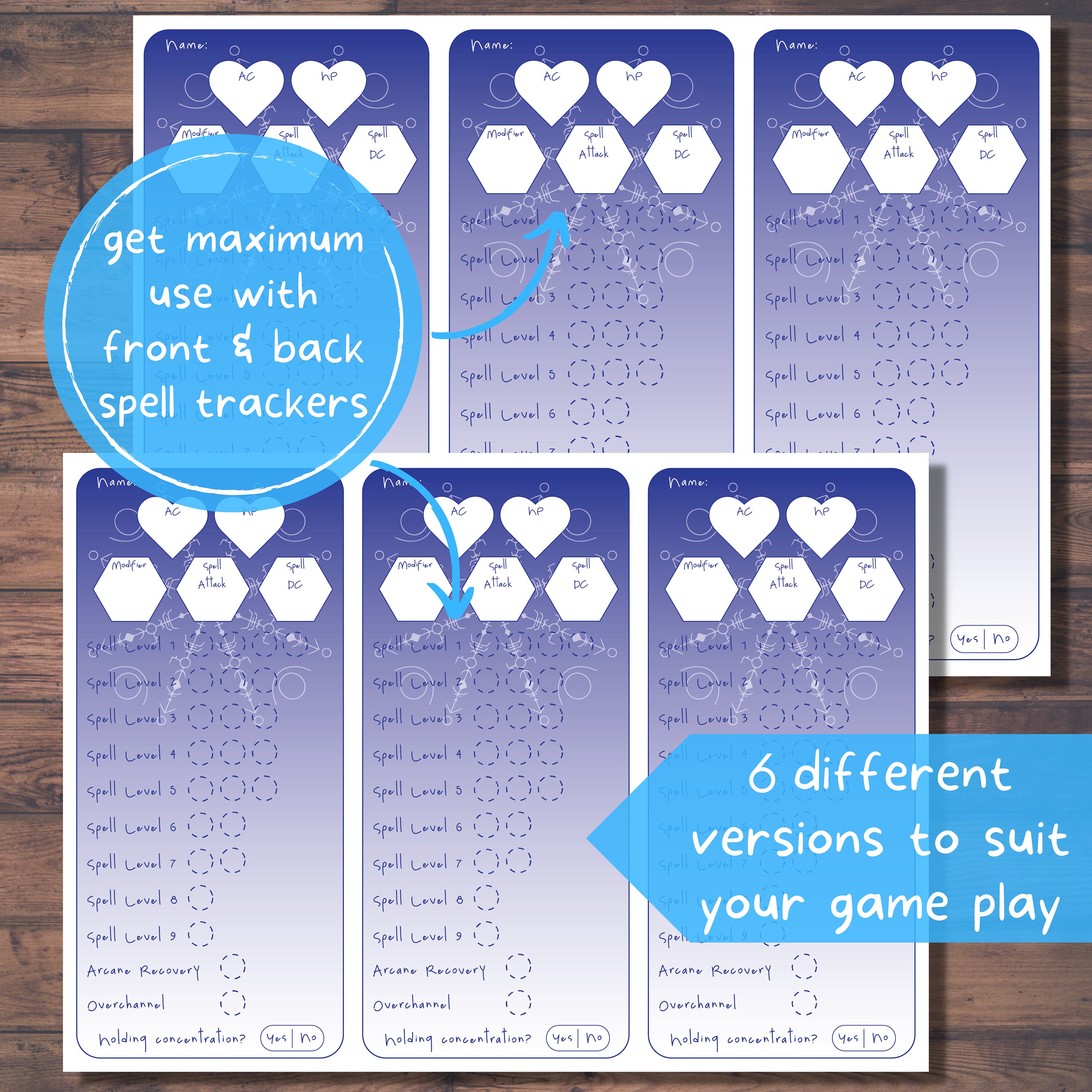 DND Wizard Spell Tracker Bookmarks Printable Dungeons and - Etsy