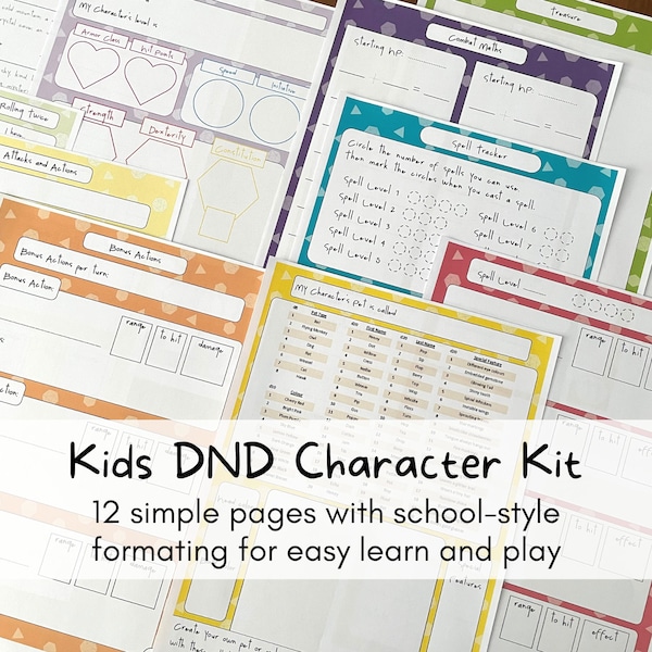 Dnd Simple Character Sheets - Etsy