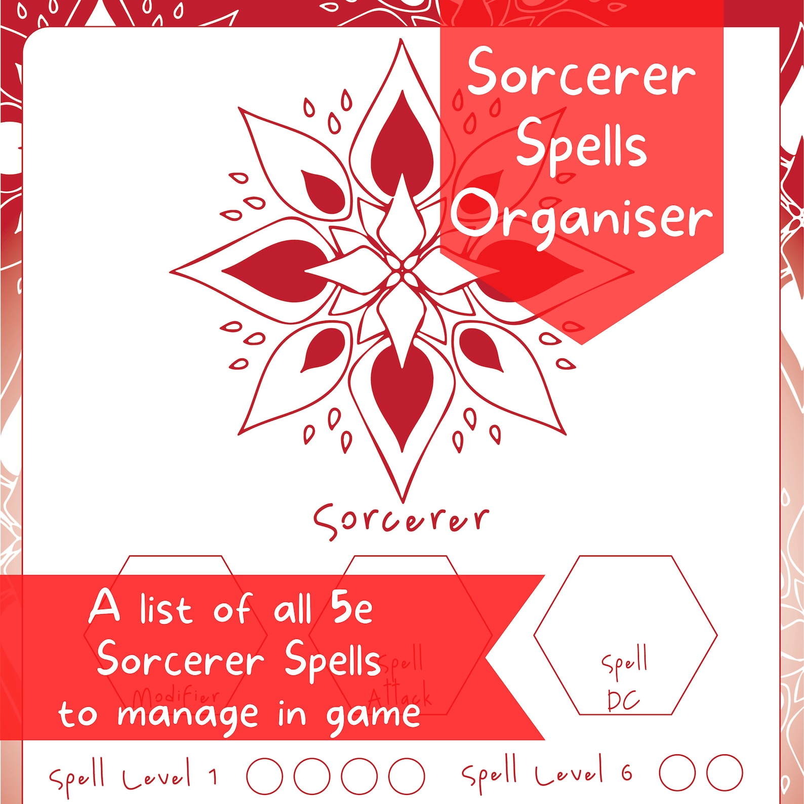 Dnd Sorcerer Spelltracker Set, All D&D 5e Sorcerer Spell Lists and ...