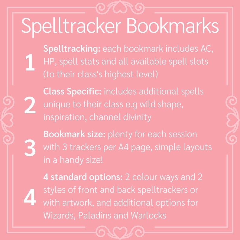 DND Spell Tracker Bookmarks Party Bundle, Set of Printable Dungeons and ...