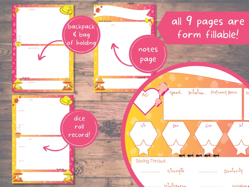 DND Mushroom Character Sheets Forest and Dead People Tea Caduceus Clay ...