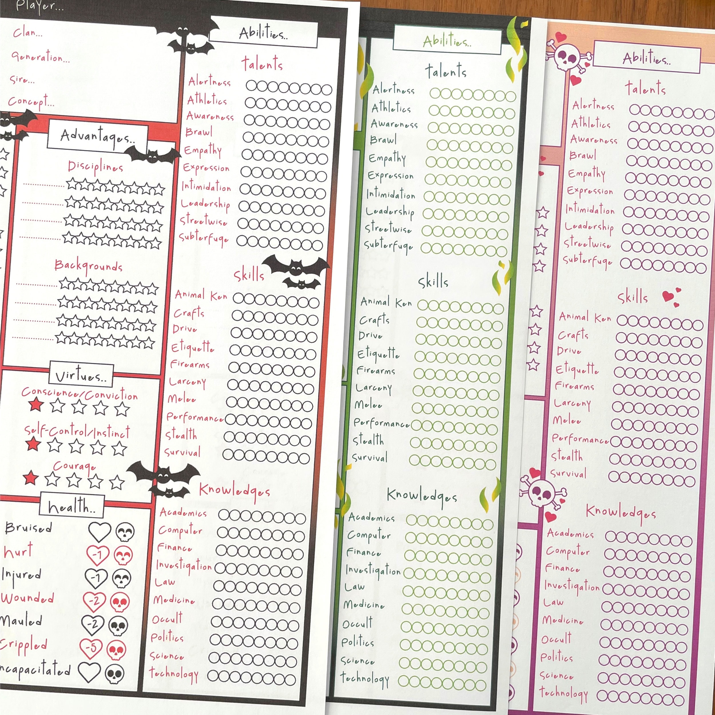 Vampire Clan VTM V20 FREE Set Vampire the Masquerade 20th - Etsy