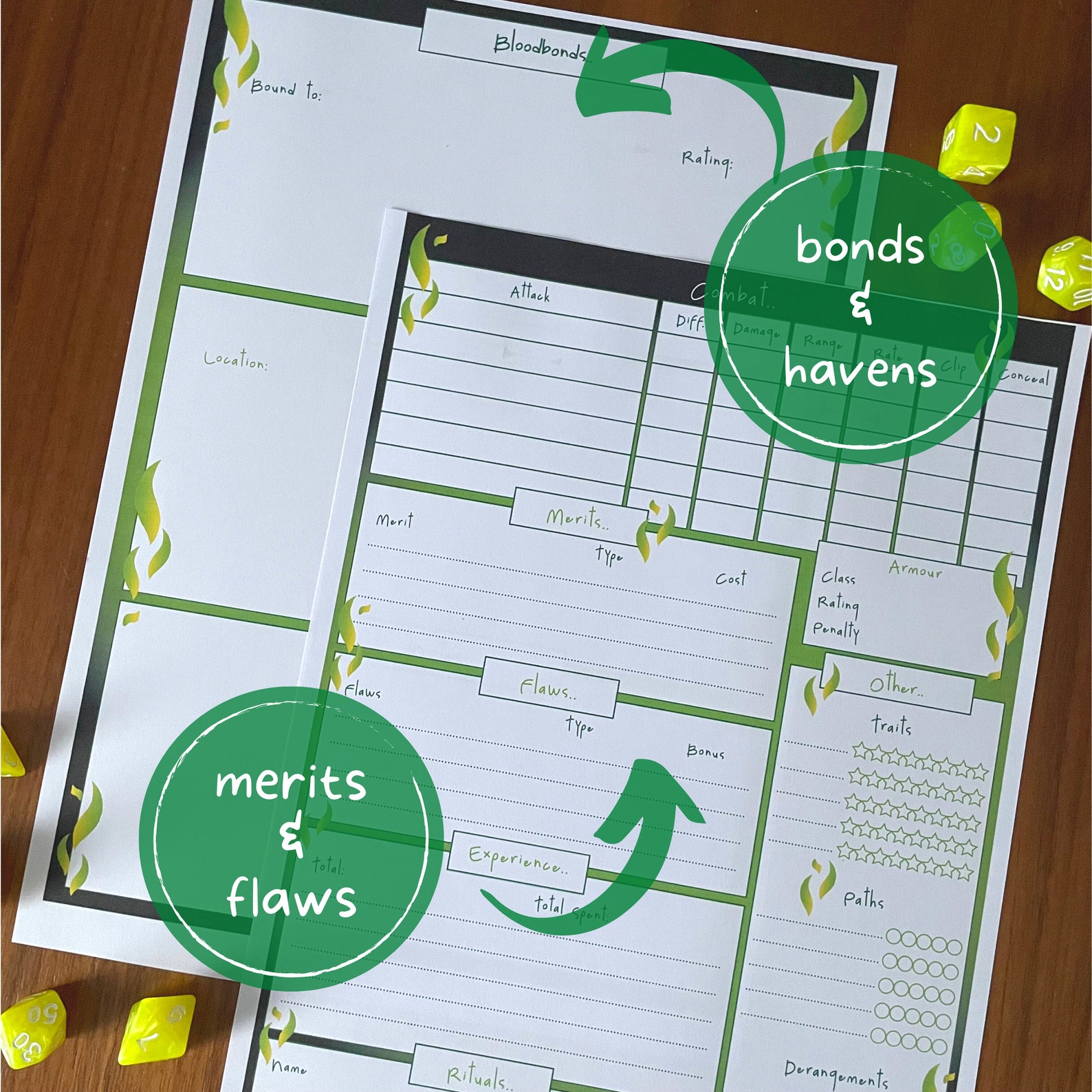 Vampire the Masquerade Character Sheets 20th Anniversary Edition | Vtm ...