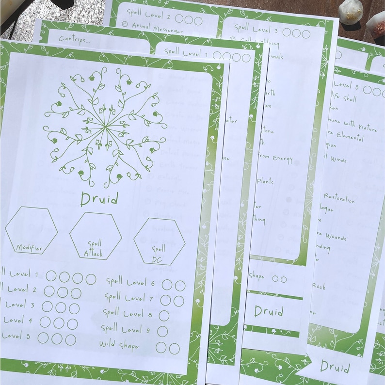 Dnd Druid Spellcaster Pack All D&D Druid Spell Lists | Etsy Australia