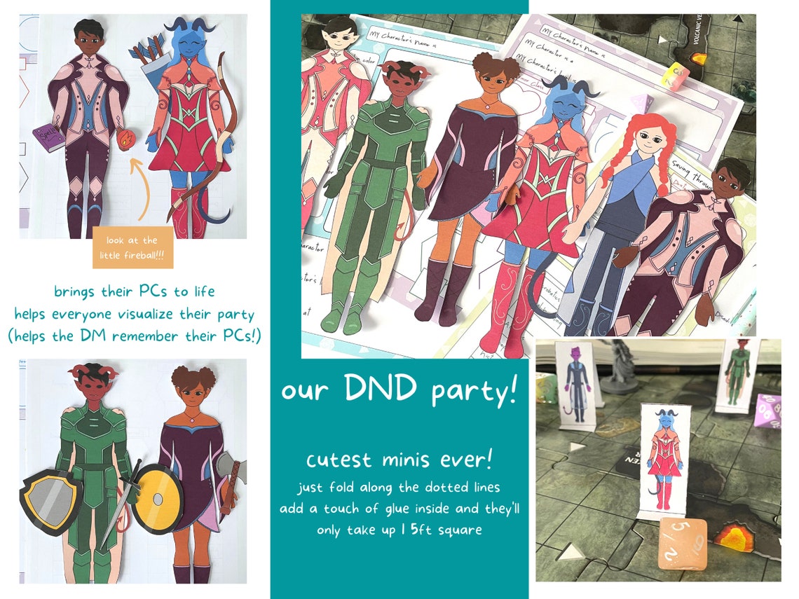 Kids DND Make Your Own Characters, Tieflings, Elves & Humans Printable ...