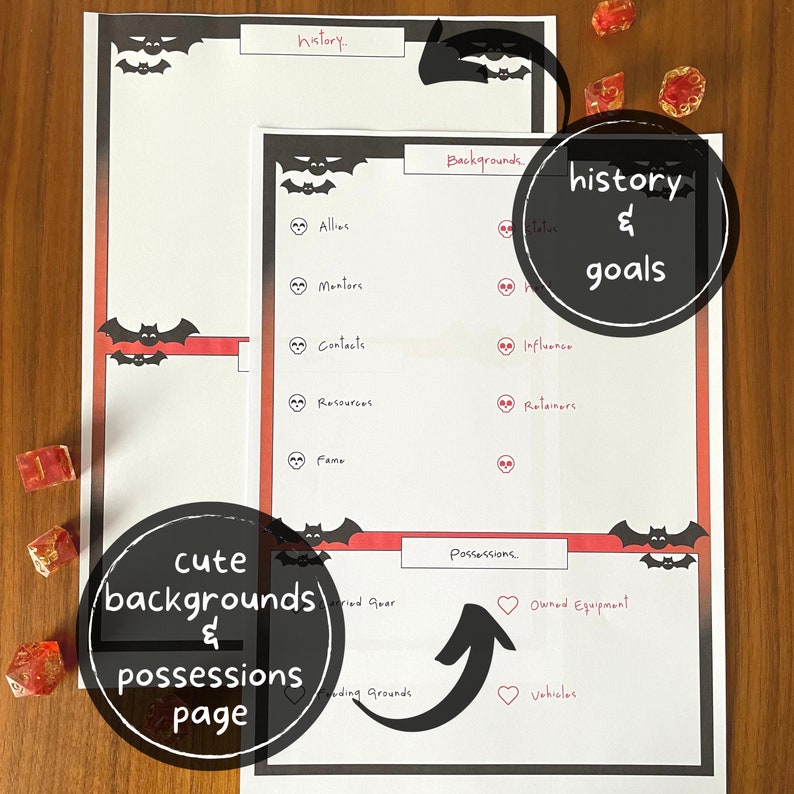 Vampire the Masquerade Character Sheets 20th Anniversary Edition | Vtm ...