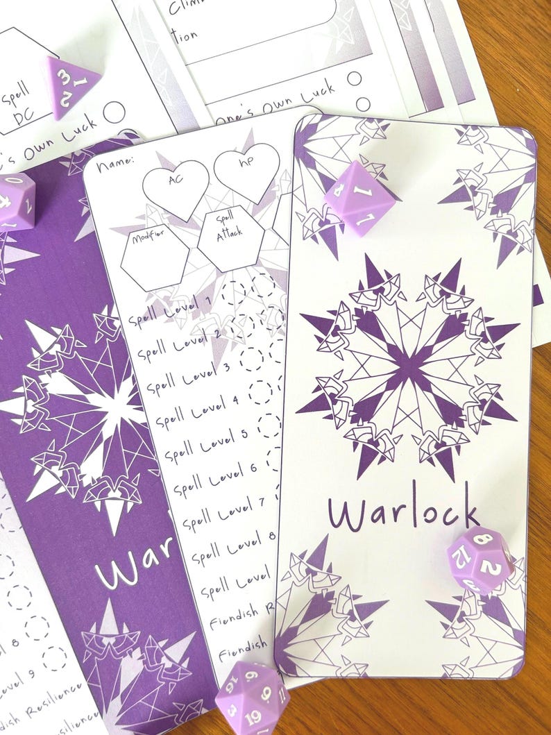 Warlock Spell Tracker Bookmarks: DND 5e (digital Download) - Etsy