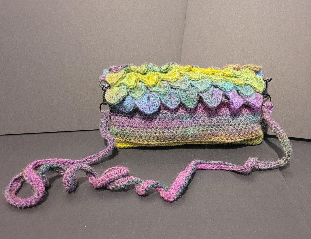 Handmade Forest-dragonscale Crossbody Bag Black/gold Hardware Amethyst ...