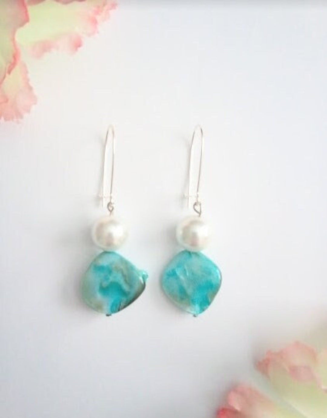 Faux Pearl and Shell Inspired Kidney Wire Earrings | Faux Pearl ...