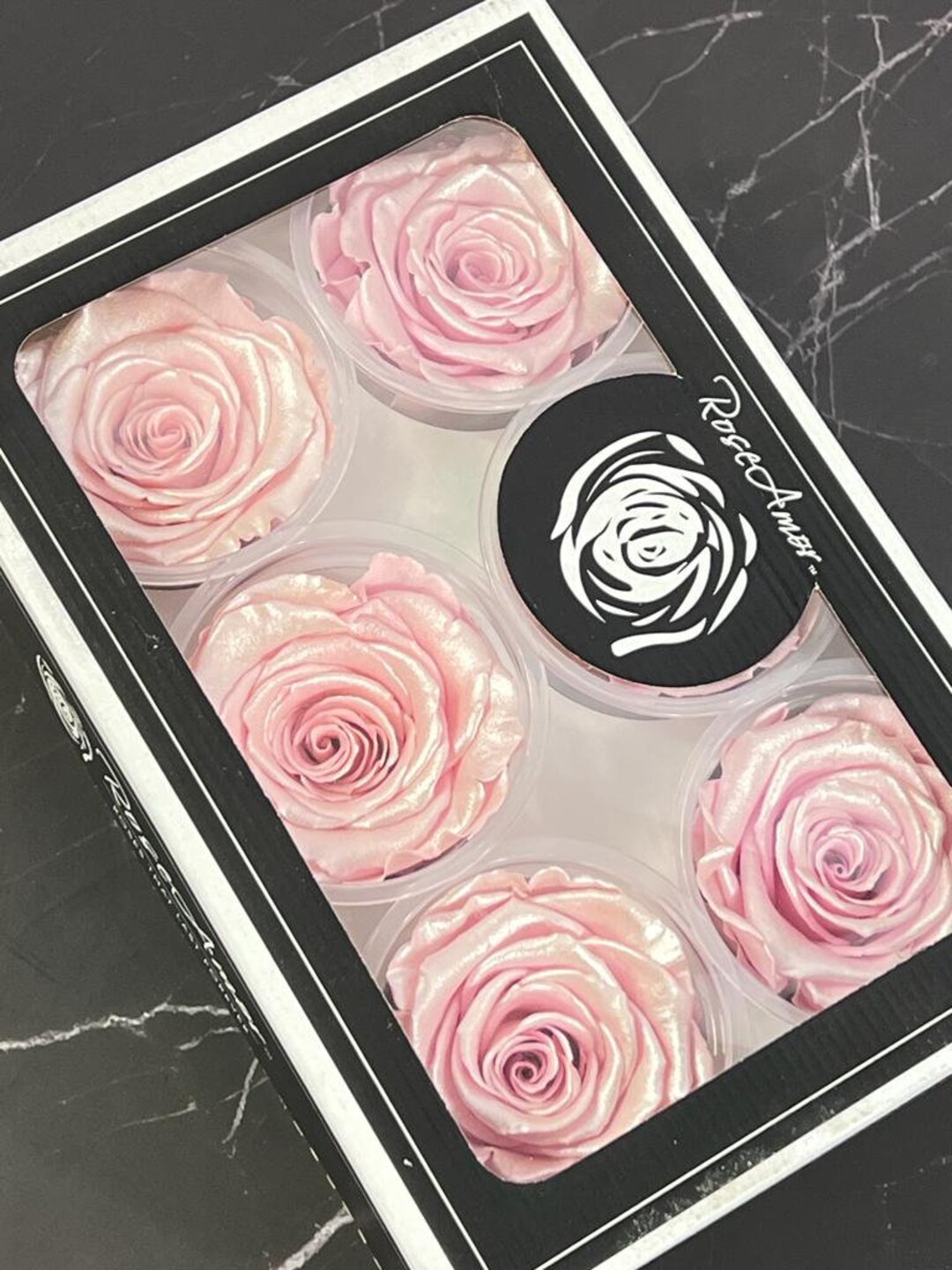 Wholesale XL Sixpack Roseamor Preserved Roses, High Quality, Pink Satin ...