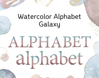 Ocean Blue Watercolor Alphabet Clip Art, Watercolor Letters, Digital ...