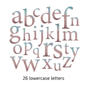 Galaxy Watercolor Alphabet Clip Art, Watercolor Letters, Digital ...