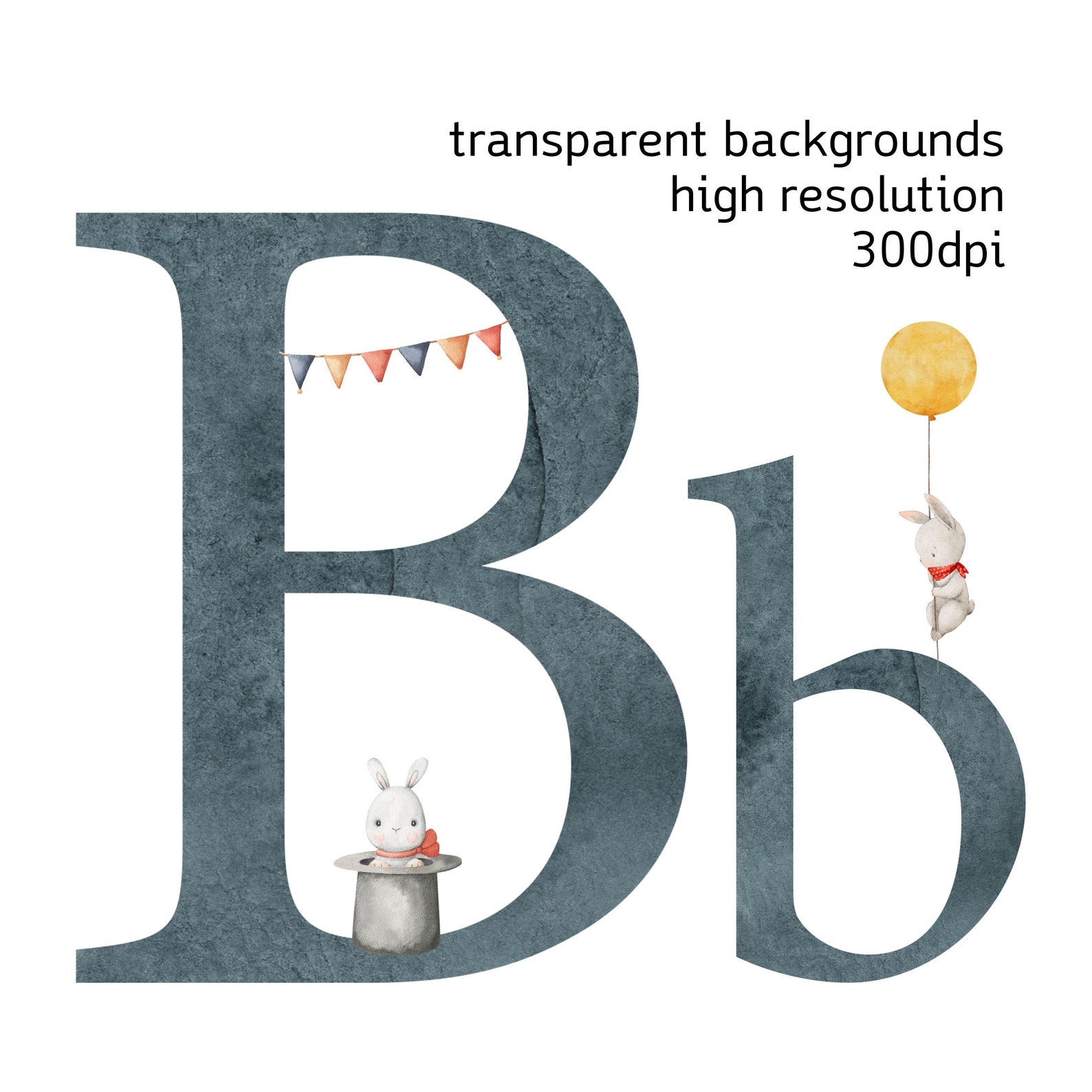 Cozy Gray Watercolor Alphabet Clip Art, Watercolor Letters, Digital ...