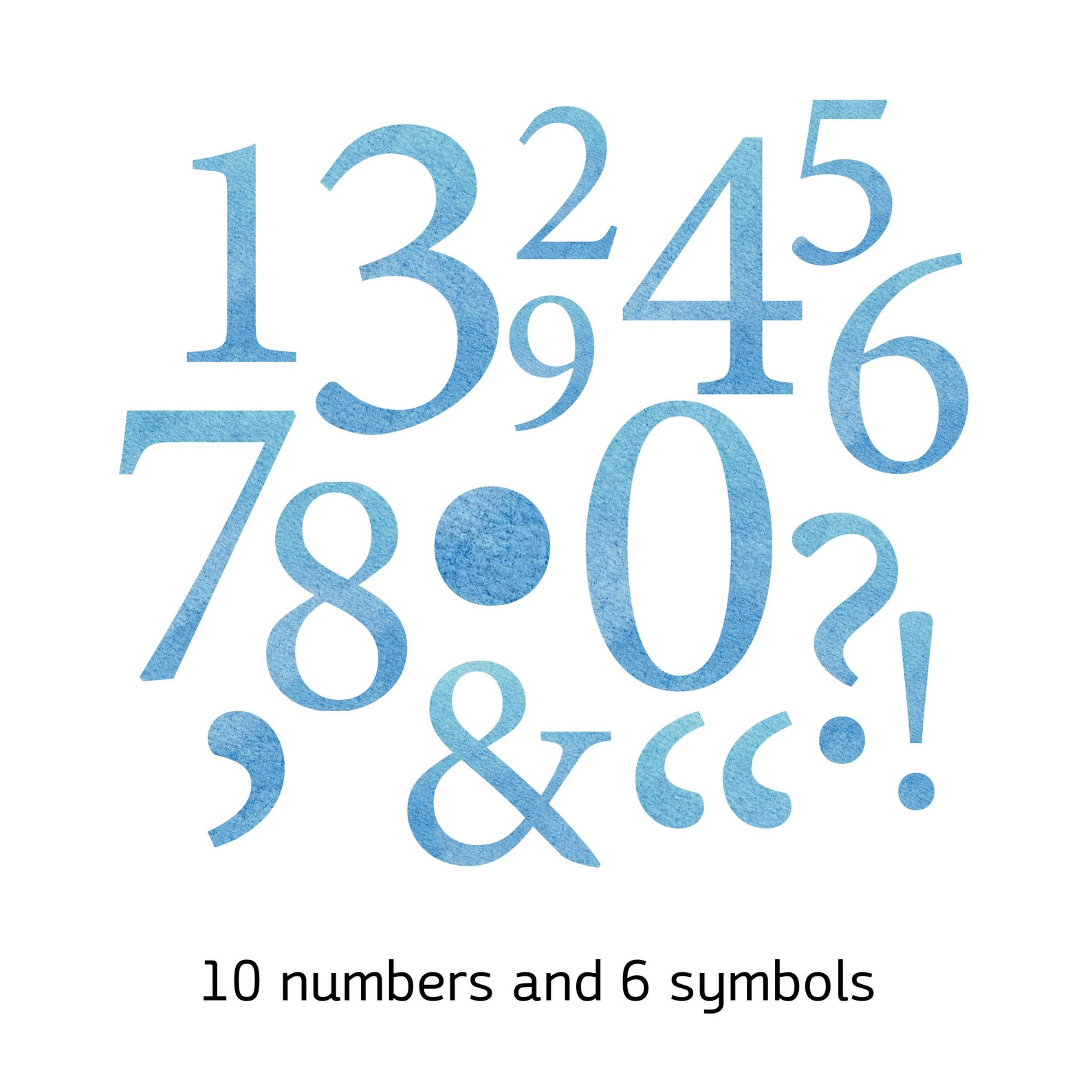 Ocean Blue Watercolor Alphabet Clip Art, Watercolor Letters, Digital ...