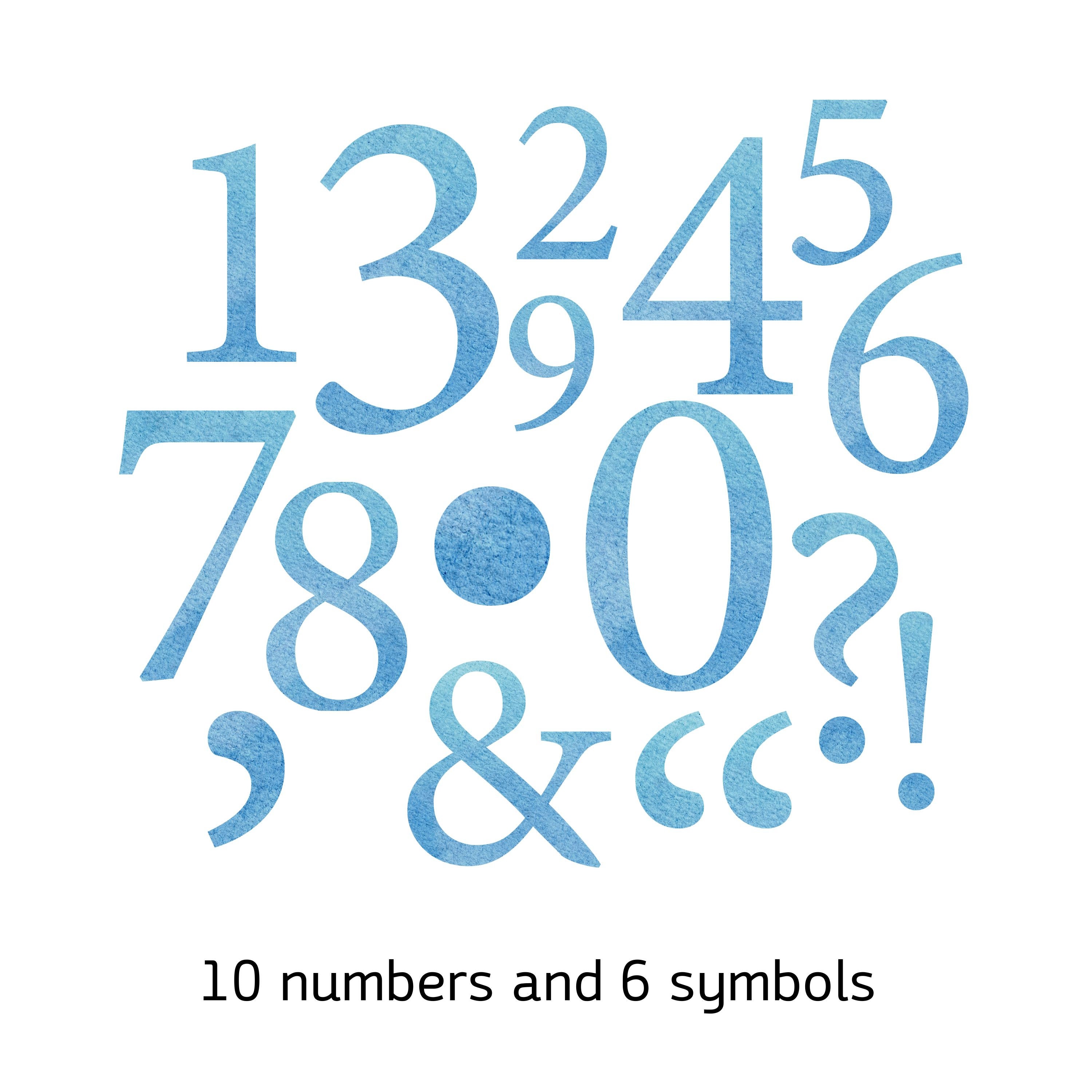 Ocean Blue Watercolor Alphabet Clip Art, Watercolor Letters, Digital ...