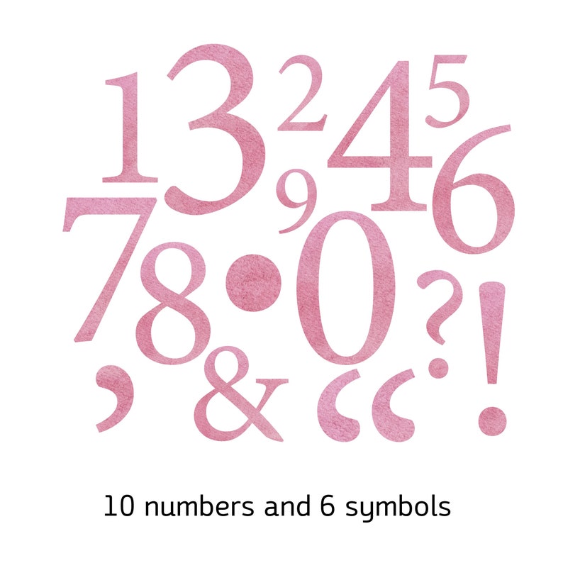 Pink Watercolor Alphabet Clip Art, Watercolor Letters, Digital Clipart ...