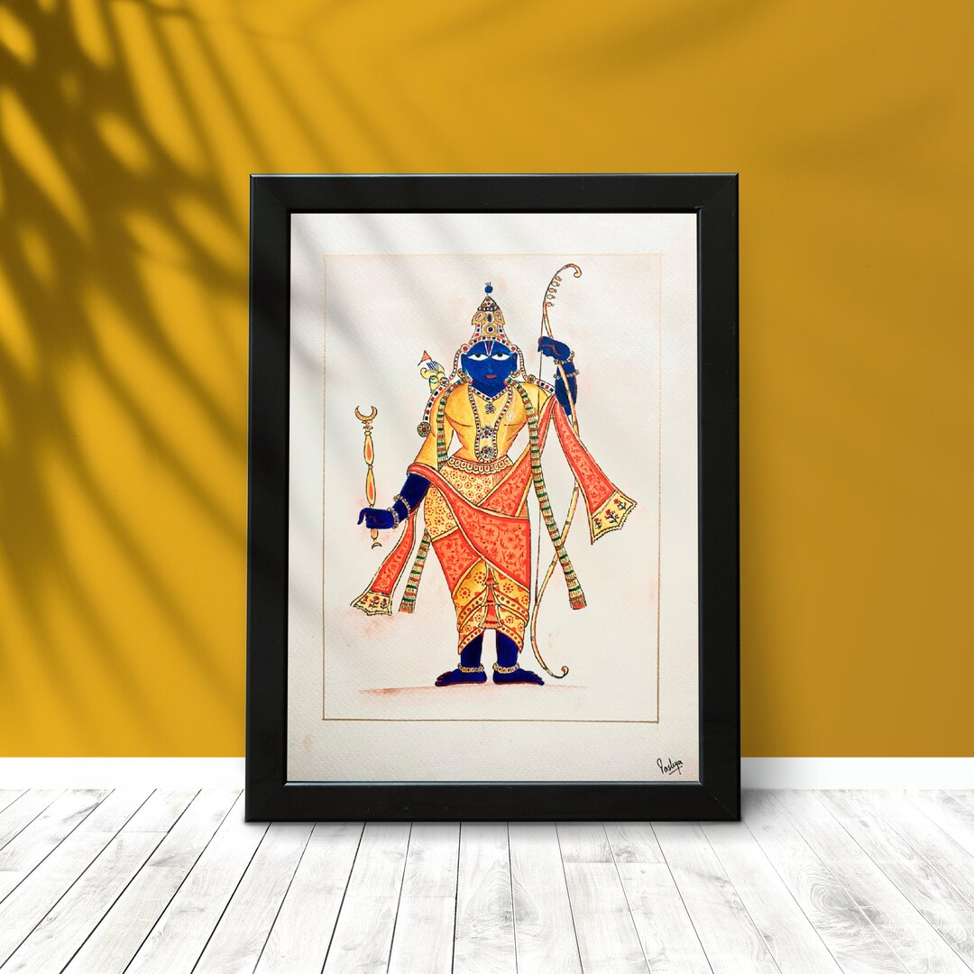 Indian God Rama, Handpainted Original Artwork, Indian Traditional Art ...