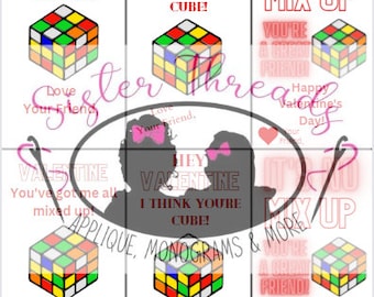 Valentine's Day Rubix Cube Themed - Gift Tag - Etsy