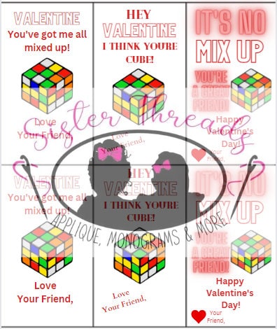 Rubik's Cube Valentine - Etsy